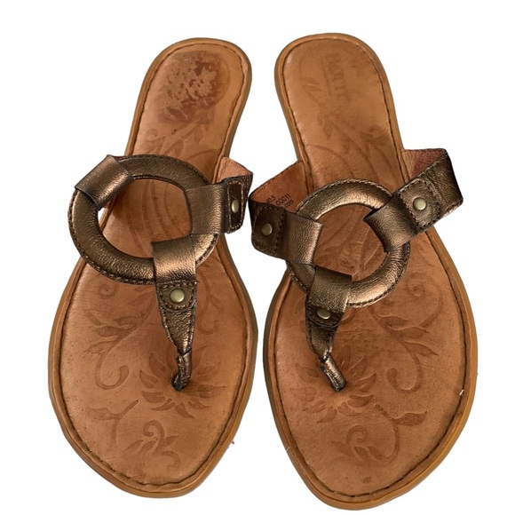 Born | Shoes | Born Leather Thong Flip Flop Sandals Copper Brown W Size ...